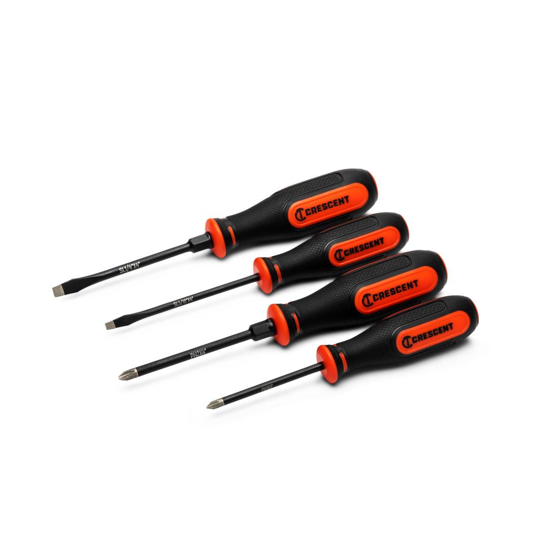 4 Piece Diamond Tip Dual Material Screwdriver Set - Crescent Tools