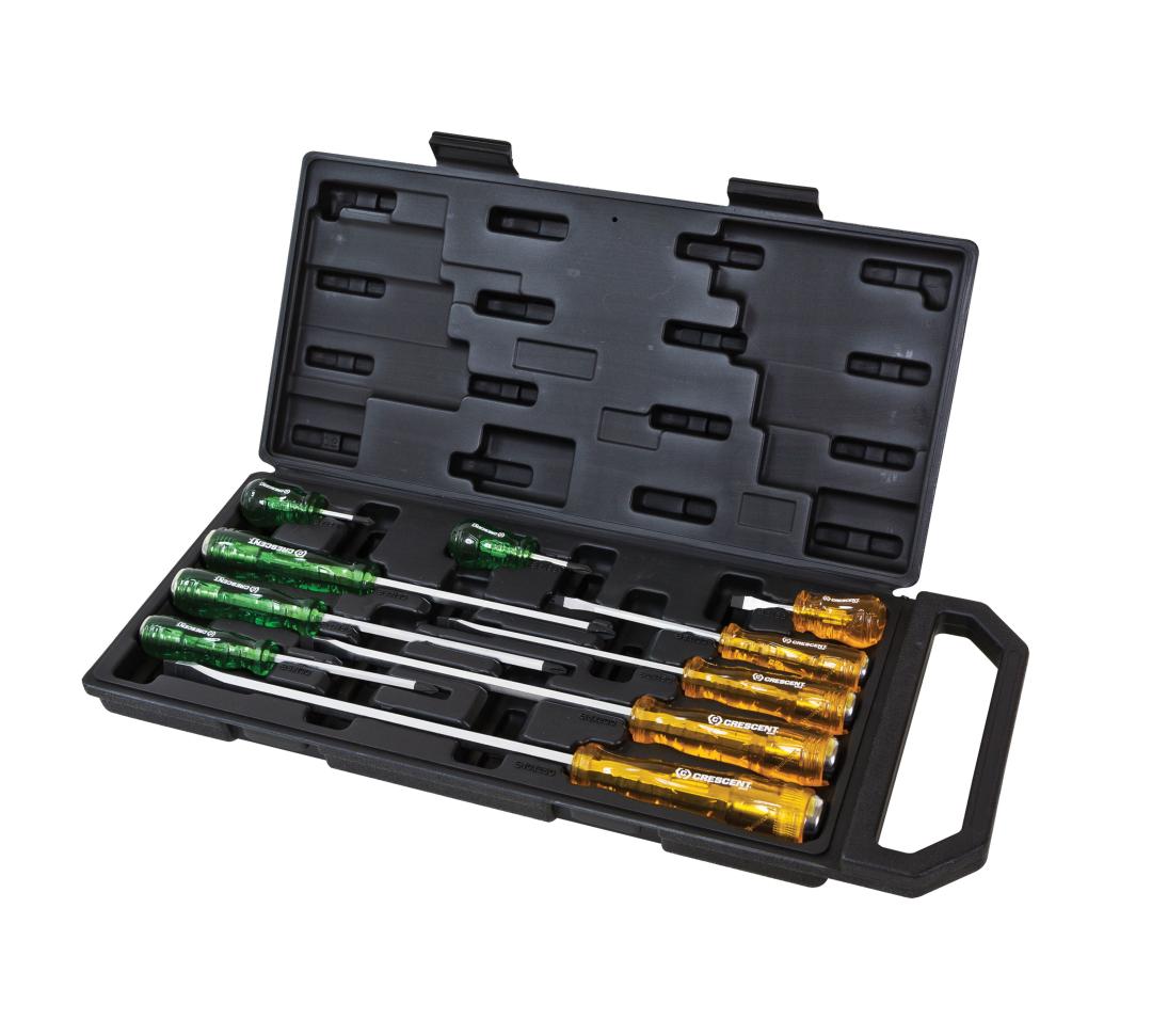 10 Pc. Tang-Thru Industrial Screwdriver Set - Crescent Tools