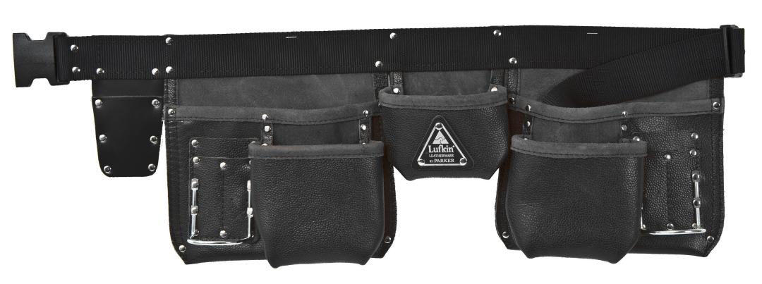 Professional 11 Pocket Black Leather Construction Apron - Crescent Tools